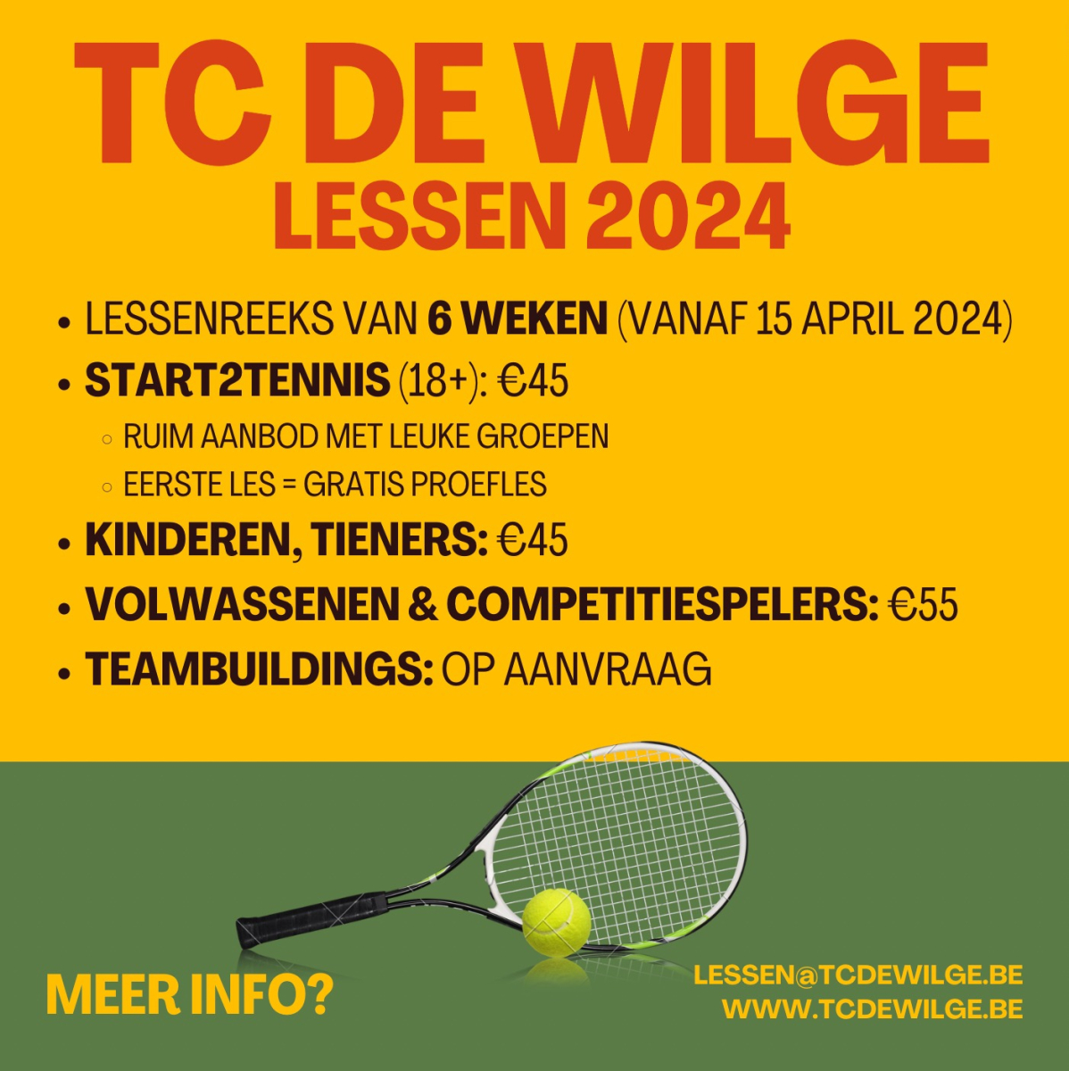 Lessen / Stages | TC De Wilge